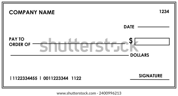 Blank Check Template Design Vector Blank Stock Vector (Royalty Free ...