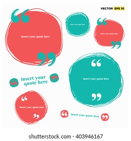 Blank Quote Template Set Vector Design Stock Vector (Royalty Free ...