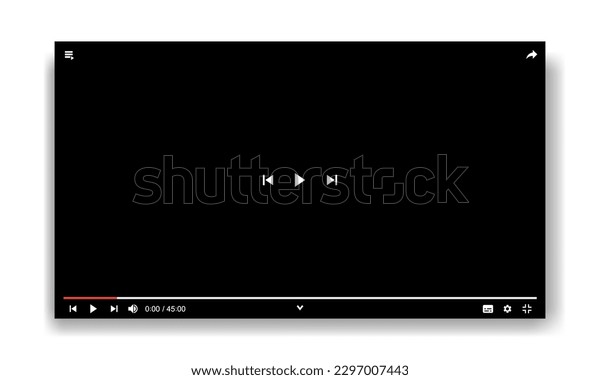 Blank Video Screen Video Player Interface Stock Vector (Royalty Free ...
