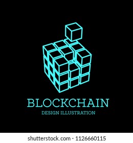 Blockchain Vector Illustration Form Cubes Block Stock Vector (Royalty ...