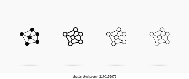 Density Line Icon Gas Particles Grid Stock Vector (Royalty Free ...