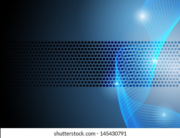 Wide Blue Background Various Technological Elements Stock Vector ...