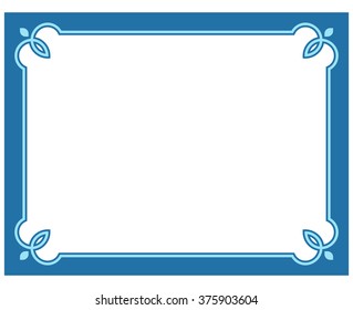 Blue Border Frame Deco Vector Label Stock Vector (Royalty Free ...