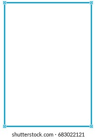 Blue Border Frame Vector Vintage Stock Vector (Royalty Free) 683022121 ...