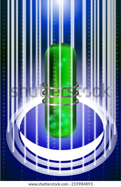 Blue Capsule Nuclear Concept Vector Illustration Stock Vector (Royalty ...