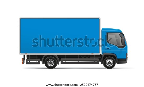 Blue Delivery Van Side View Blank Stock Vector (Royalty Free ...