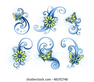 Blue Design Elements Stock Vector (Royalty Free) 48192748 | Shutterstock