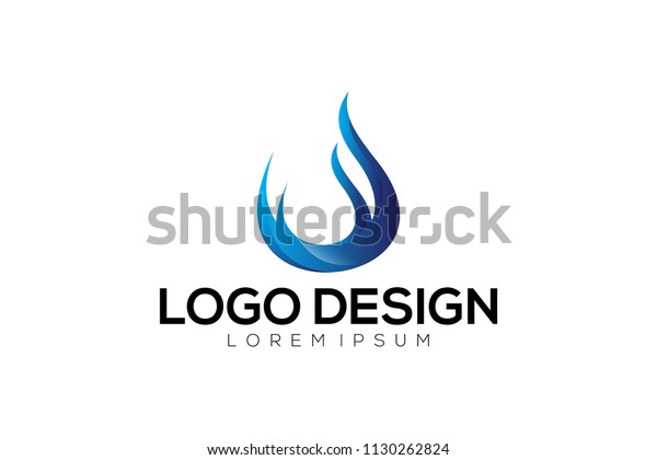 Blue Fire Theme Logotype Illustrator Eps10 Stock Vector (Royalty Free ...