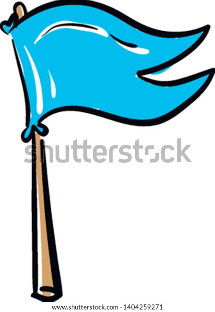 Blue Flag Brown Pole Vector Color Stock Vector (Royalty Free ...
