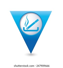 Blue Triangular Map Pointer Cigarette Icon Stock Vector (Royalty Free ...