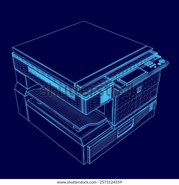 Blue Printer Blue Screen Printer Desktop Stock Vector (Royalty Free ...