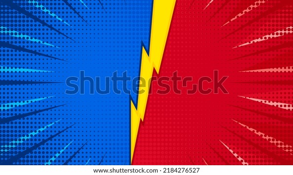 Blue Red Comic Book Background Versus Stock Vector (Royalty Free ...