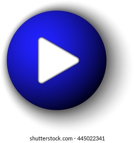 Blue Round Play Button Vector Icon Stock Vector (Royalty Free ...