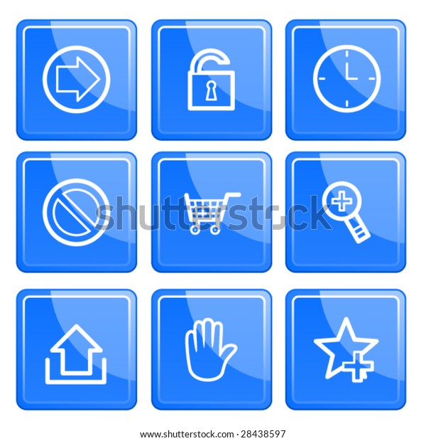 Blue Senso Basic Icons Set Vector Stock Vector (Royalty Free) 28438597 ...