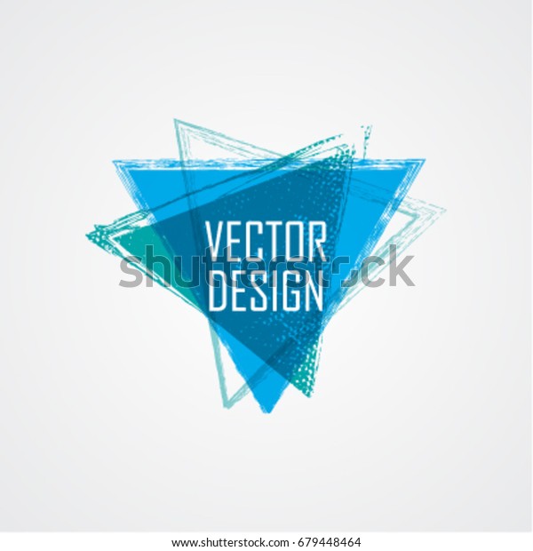 Blue Triangle Retro Shape Banners Insigniaslogosiconslabels Stock ...