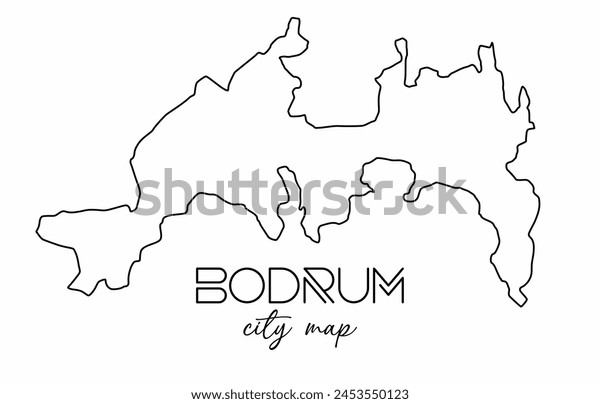 Bodrum City Map Vector Contour Turkey Stock Vector (Royalty Free ...