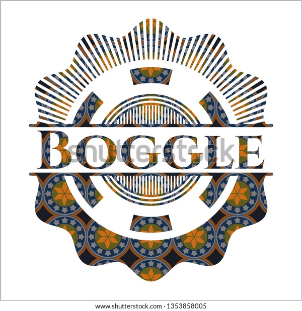 Boggle Arabic Badge Background Arabesque Decoration Stock Vector ...