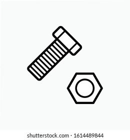 Bolt Nut Icon Engineering Construction Element Stock Vector (Royalty ...