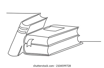 Book Continuous One Line Drawing Open Stock Vector (Royalty Free ...