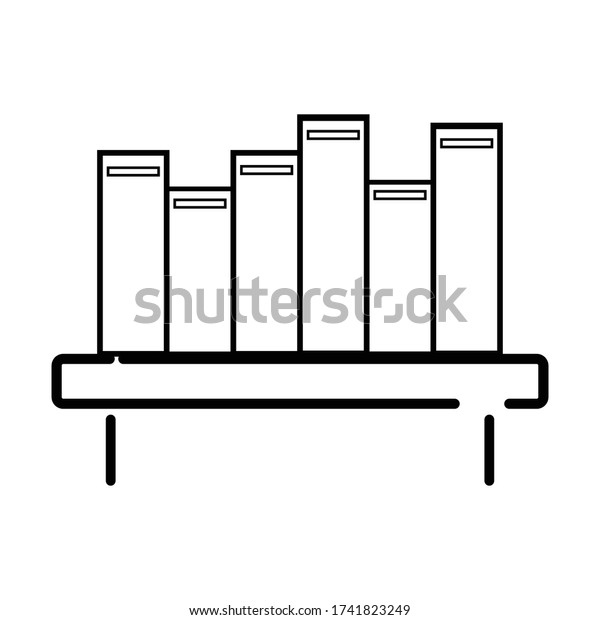 Bookshelf Vector Library White Background Illustration Stock Vector ...