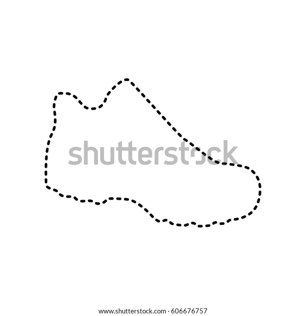 Boot Sign Vector Black Dashed Icon Stock Vector (Royalty Free ...
