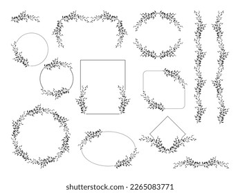 Botanical Frames Wedding Invitations Cards Logo Stock Vector (Royalty ...