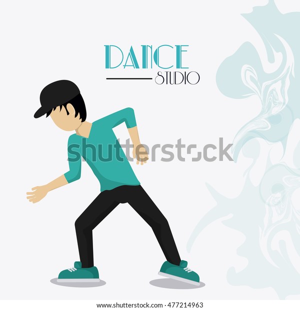 Boy Cartoon Avatar Dancer Dance Studio: vector de stock (libre de ...