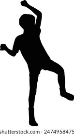 Boy Jumping Body Silhouette Vector Stock Vector (Royalty Free ...