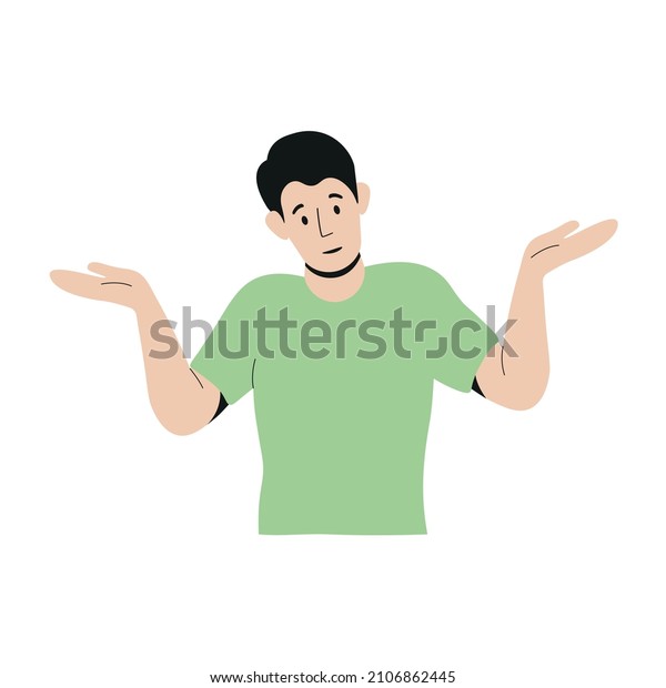 Boy Perplexity Cartoon Style Vector Illustration Stock Vector (Royalty ...