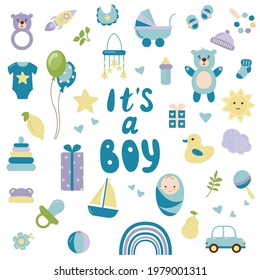 Baby Shower Design Elements Items Vector Stock Vector (Royalty Free ...