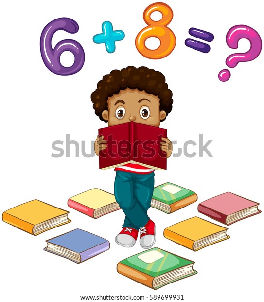 Boy Solving Math Problem Illustration Stock Vector (Royalty Free ...
