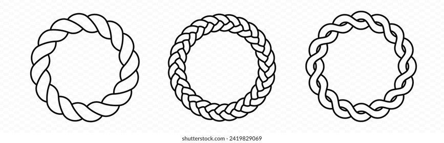 Braid Circle Frame Round Braided Ring Stock Vector (Royalty Free ...