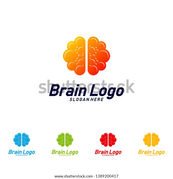 Brain Logo Design Vector Mind Concept Stock Vector (Royalty Free ...