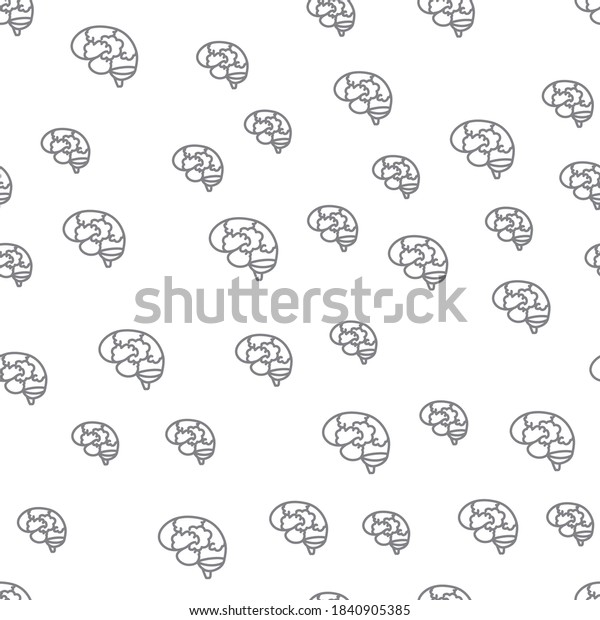 Brain Seamless Pattern Background Vector Medical Stock Vector (Royalty ...