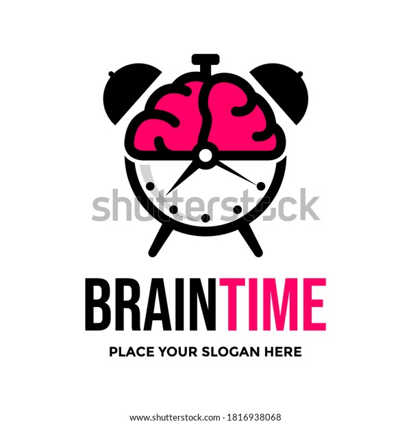 Brain Time Vector Logo Template This Stock Vector (Royalty Free ...