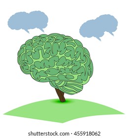 Brain Tree Clipart Vector Illustration Stock Vector (Royalty Free ...