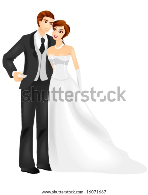 Bride Groom Vector Stock Vector (Royalty Free) 16071667 | Shutterstock