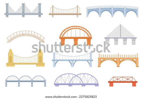 Bridge Construction Vector Cartoon Set Icon Stock Vector (Royalty Free ...