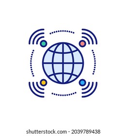 Planet Earth Network Towers Vector Illustration Stock Vector (Royalty ...