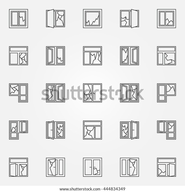 Broken Windows Icon Set Vector Windows Stock Vector (Royalty Free ...