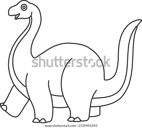 Brontosaurus Line Art Vector Drawing: เวกเตอร์สต็อก (ปลอดค่าลิขสิทธิ์ ...