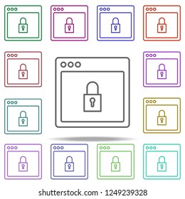 Browser Lock Webpage Icon Elements Browser Stock Illustration ...