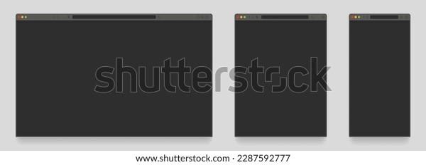 Browser Mockup Dark Theme Empty Tab Stock Vector (Royalty Free ...