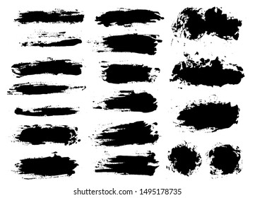 Brush Strokes Vector Paintbrush Set Grunge Stock Vector (Royalty Free ...