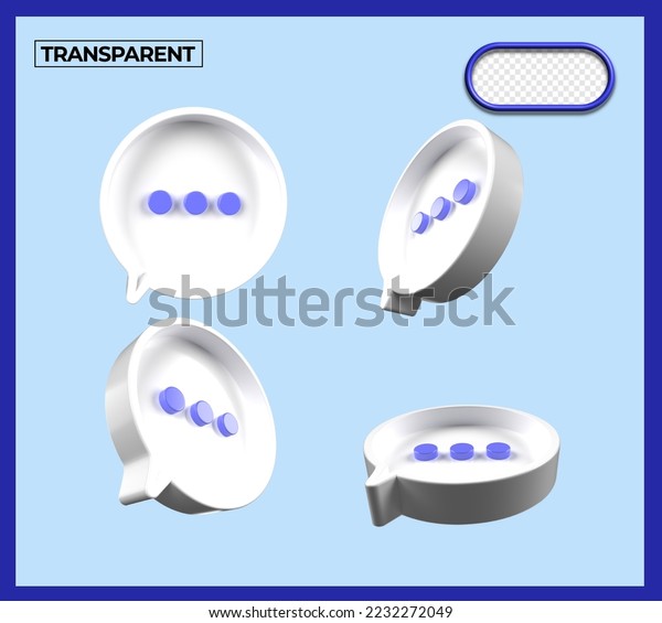 Bubble Speech Vector Transparent Blue Color Stock Vector (Royalty Free ...