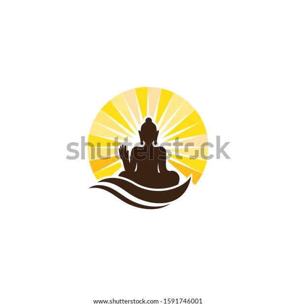 Buddha Statue Logo Vector Flat Design Stock Vector (Royalty Free ...