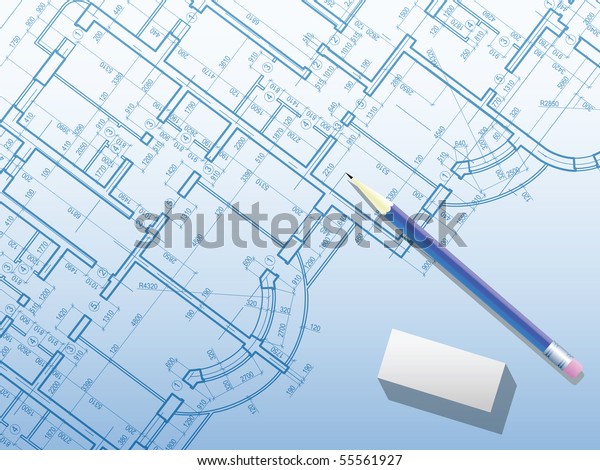 Building Background Plan House Stock Vector (Royalty Free) 55561927 ...