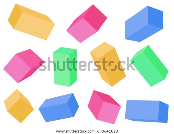 Building Blocks Cubes Different Angles Multicolored Stock Vector ...