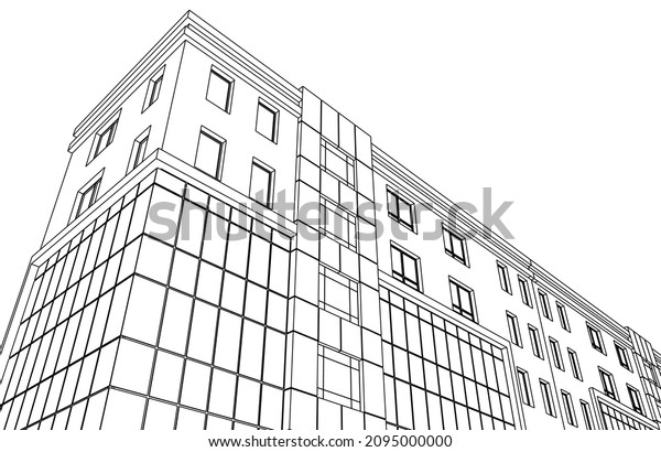 Building Linear Drawing Vector Illustration Stock Vector (Royalty Free ...