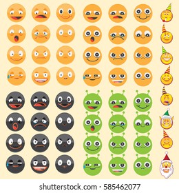 Bundle Smiley Faces Stock Vector (Royalty Free) 585462077 | Shutterstock